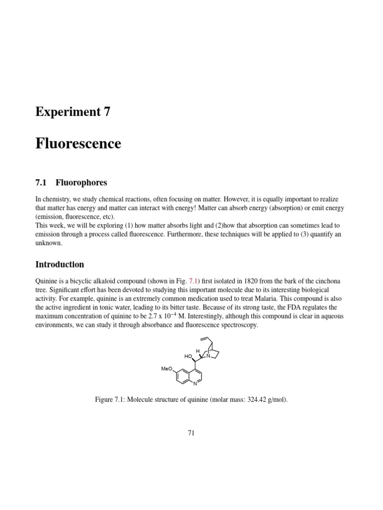 CHEM1225 Exp7 Fluor | PDF