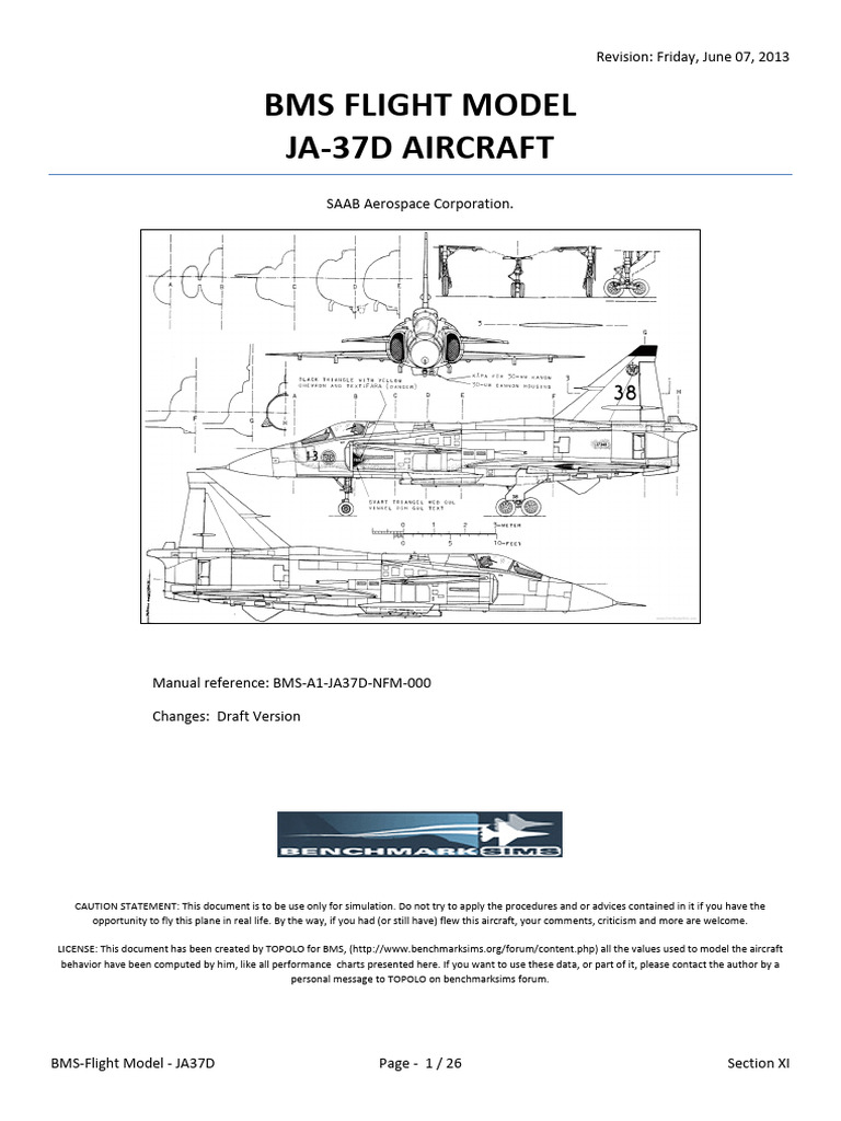 JA37D Flight Model Performance Guide | PDF | Technology & Engineering