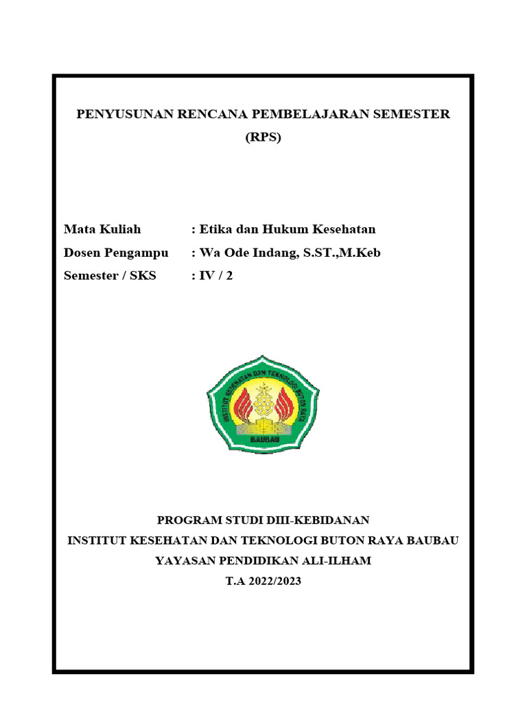 Rps Pengantar Askeb | PDF | Karier & Perkembangan