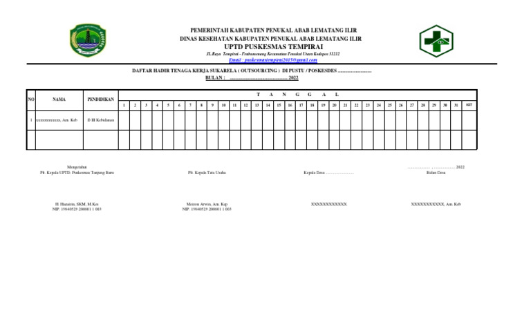 Format Absen Desa | PDF