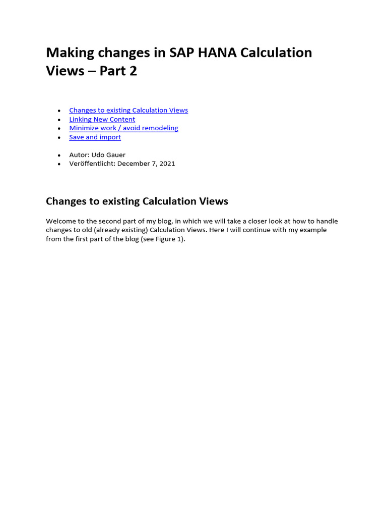 SAP HANA Calculation Views Guide | PDF | Finance & Money Management ...