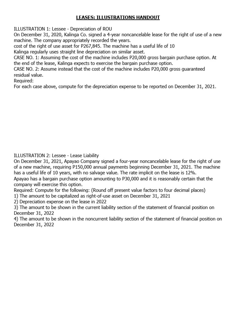 Leases Illustration | PDF