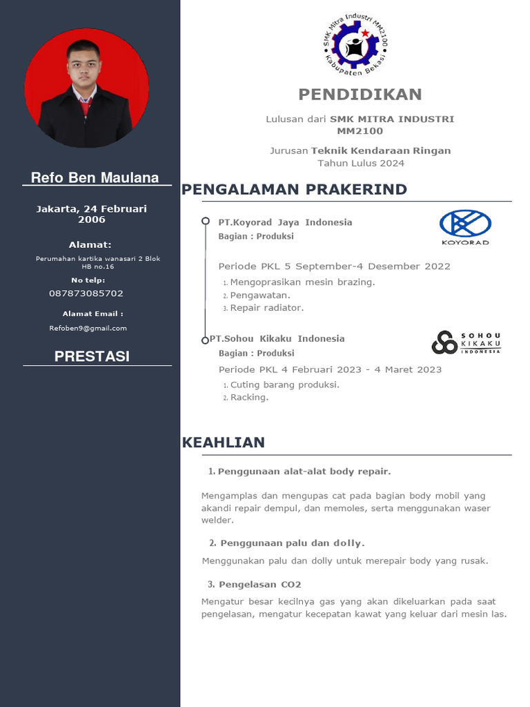 CV Refo Ben Maulana | PDF