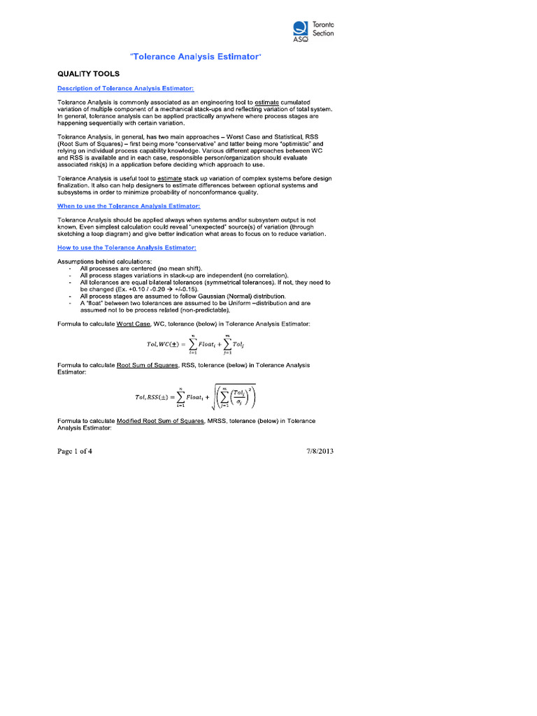 MRSS (Modified Root Sum Square) | PDF