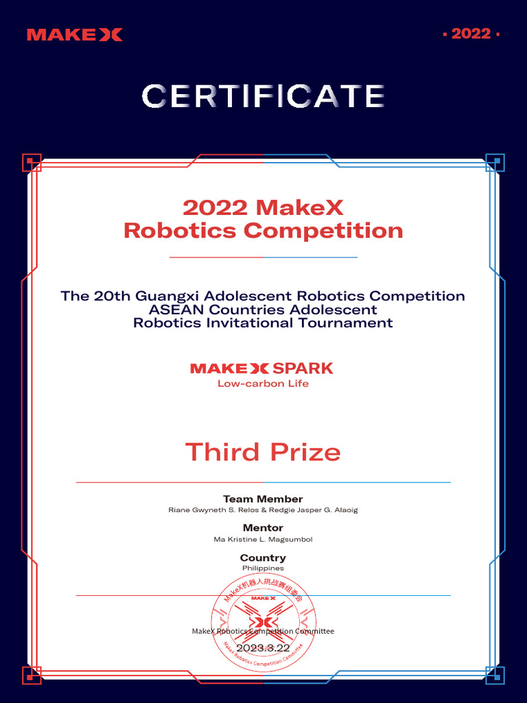 Third Prize: 2022 Makex Robotics Competition | PDF