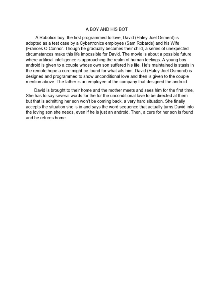 A Boy's Journey with His Bot | PDF