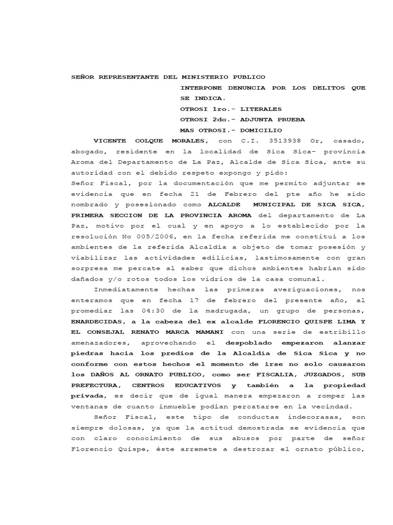 Alcalde Sica Sica2 | PDF