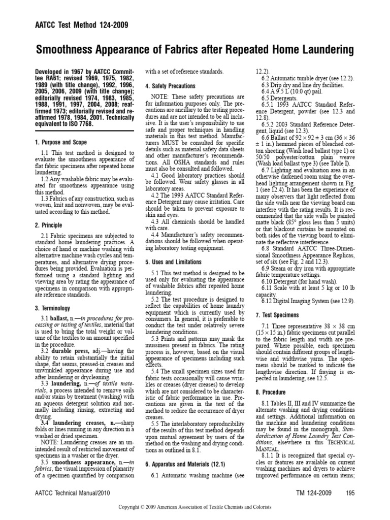 Aatcc 124 | PDF