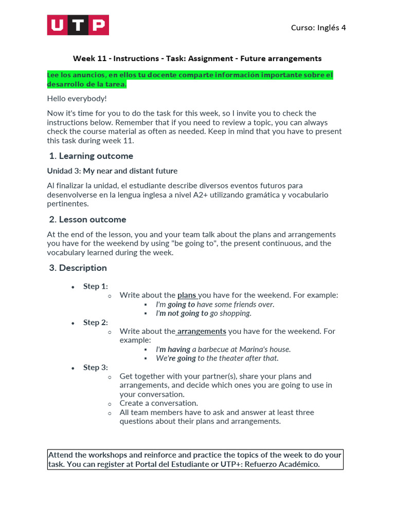(AC-S11) Week 11 - Task Assignment - Future Arrangements | PDF
