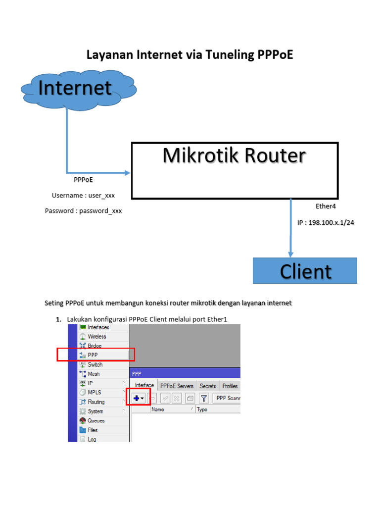 Konfigurasi PPPoE di Mikrotik | PDF