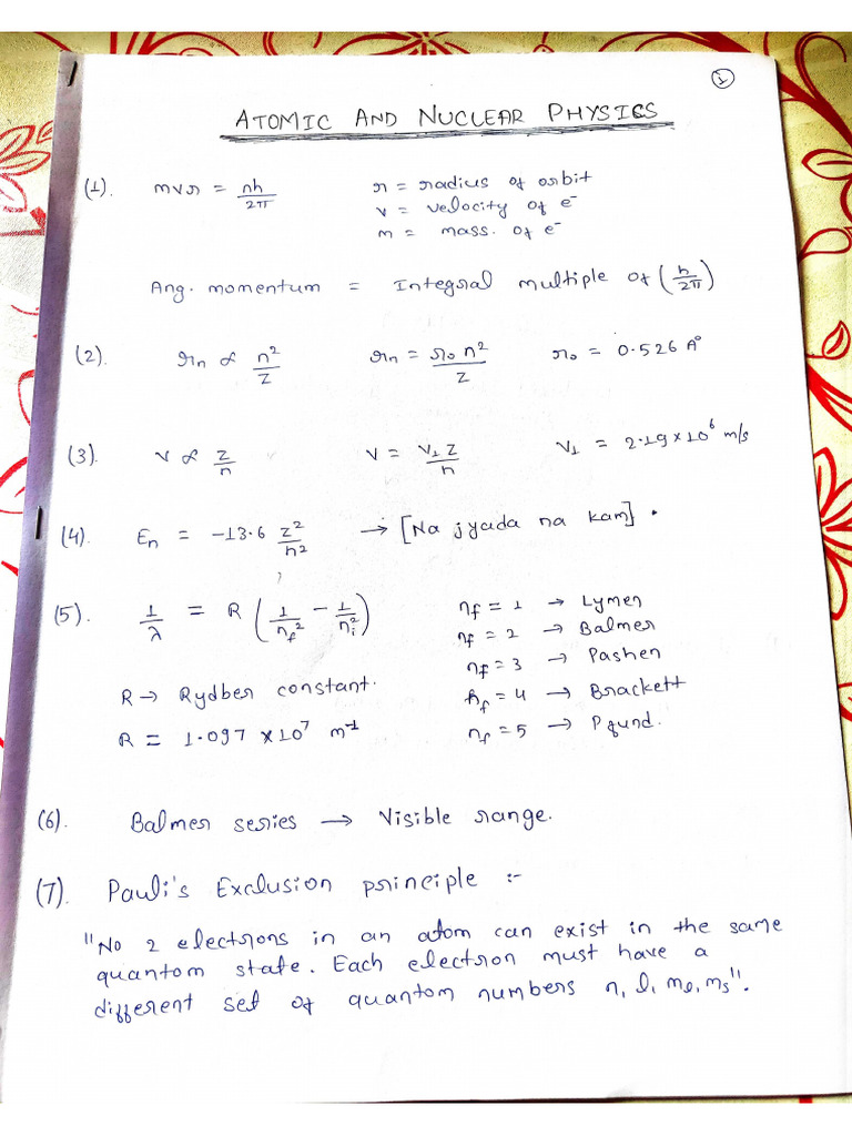 Atomic and Nuclear Physics | PDF