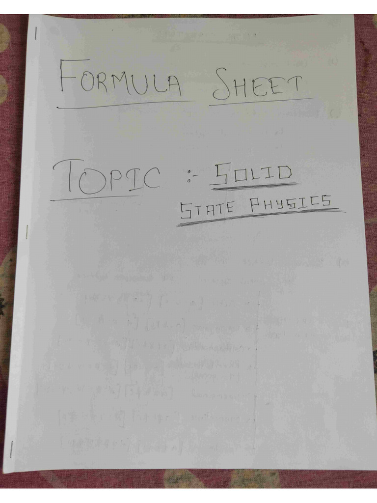 SSP Formula Sheet Iit Jam | PDF
