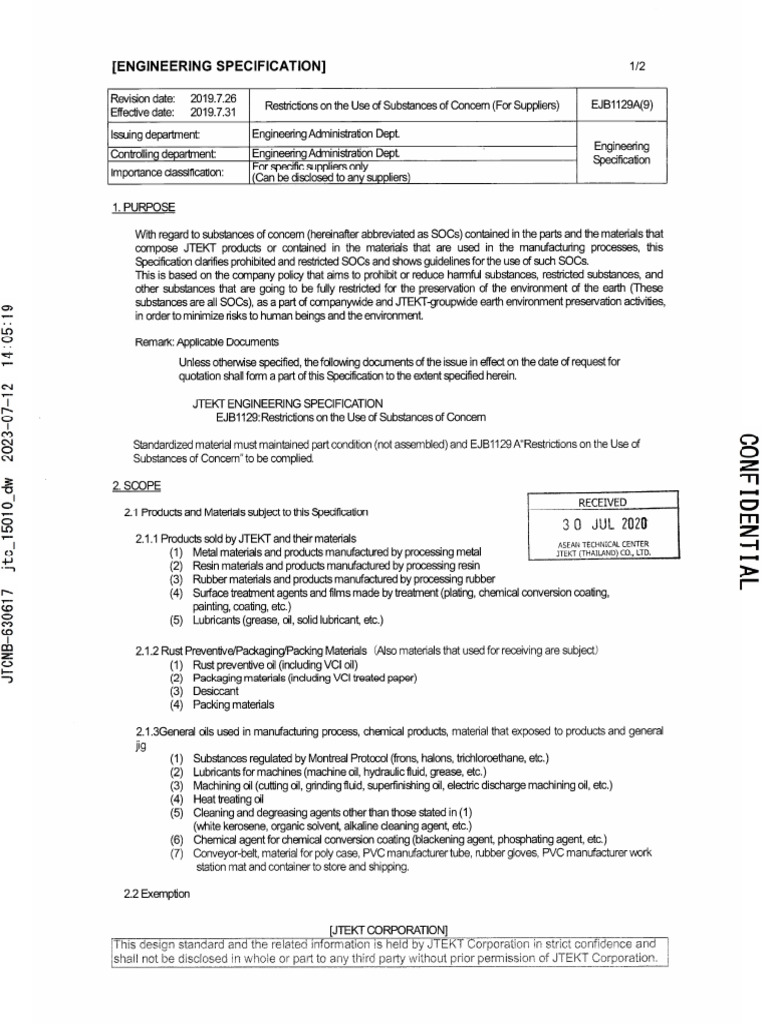 EJB1129A (9) - Restrictions On The Use of Substances of Concern (For ...