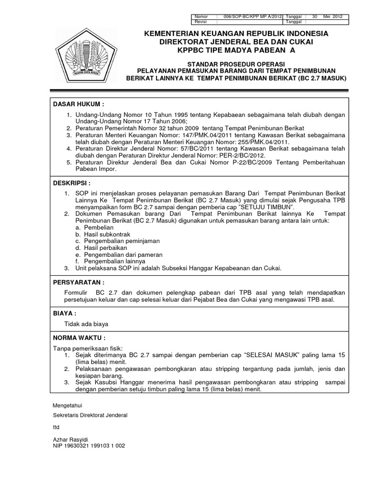 BC 2.7 Masuk | PDF