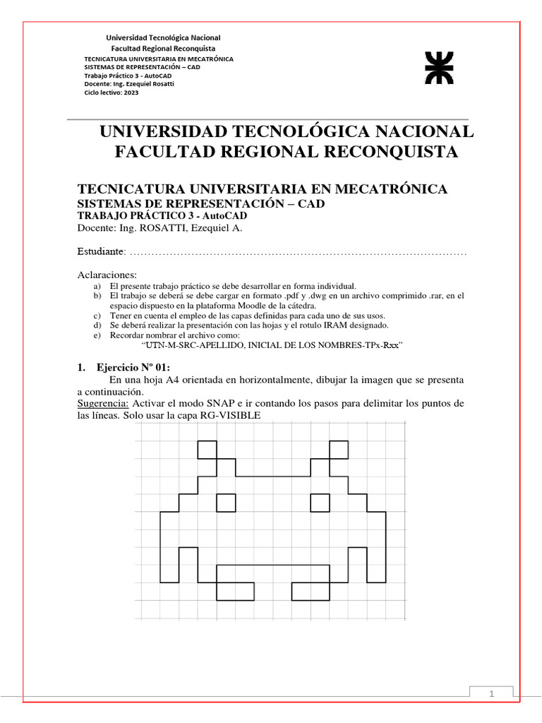 Trabajo Práctico #3-AutoCAD - 2023 | PDF