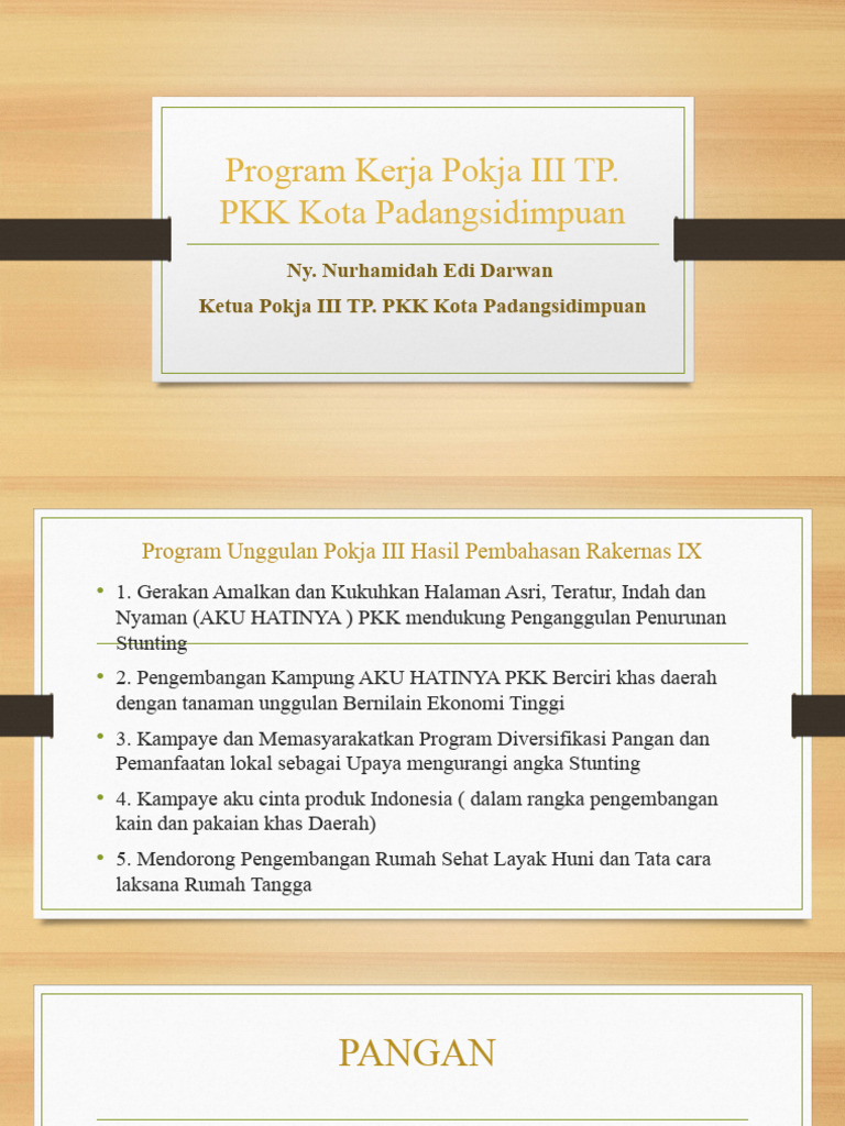 Program Kerja Pokja III TP PKK | PDF