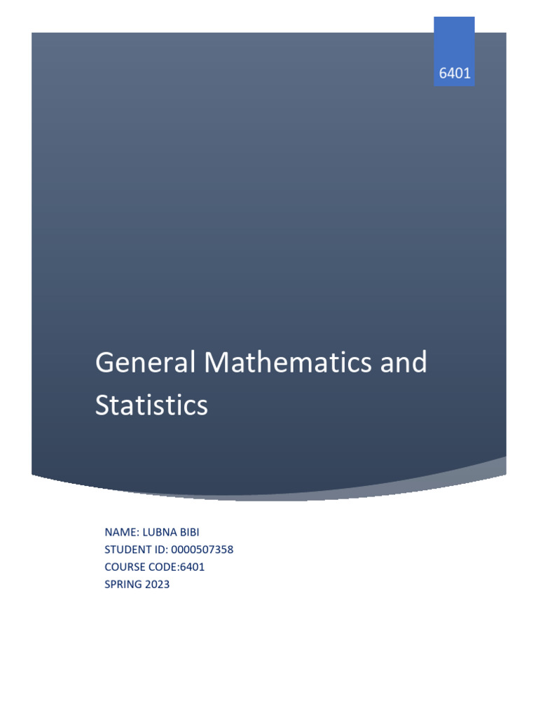 General Mathematics and Statistics | PDF