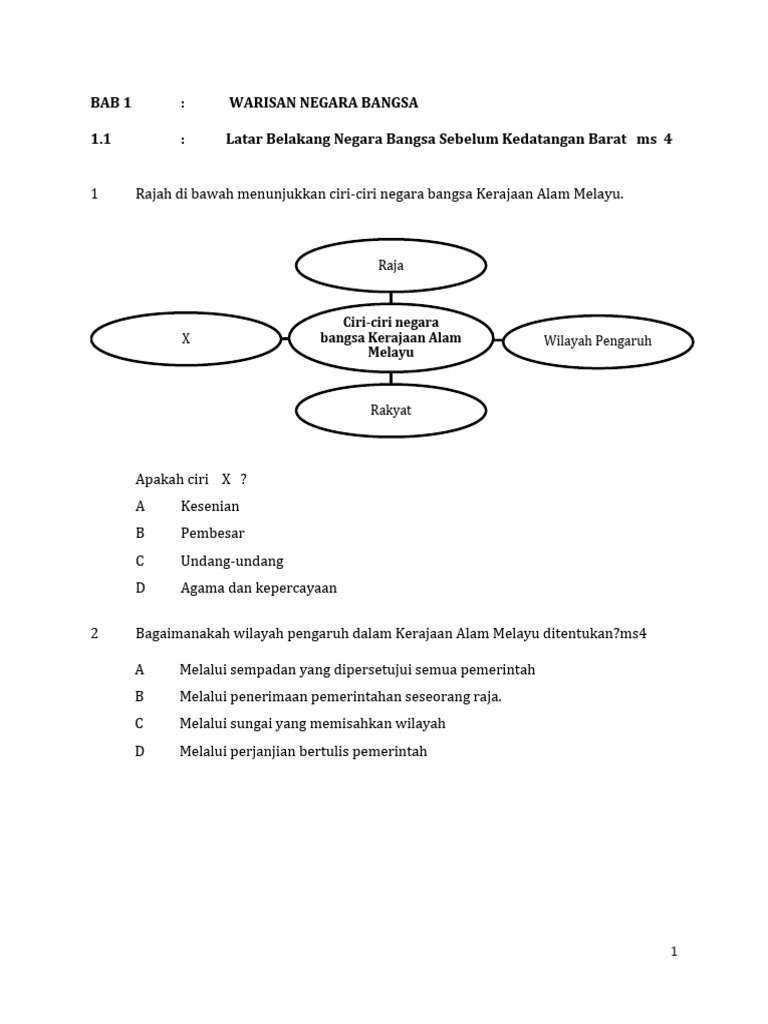 Bab 1 F4 KSSM | PDF Bab 1 F4 KSSM | PDF