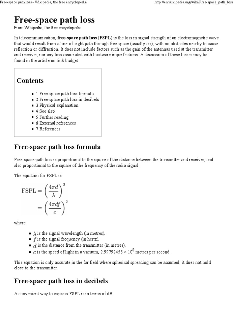 Free-Space Path Loss | PDF | Oscillation | Mechanics
