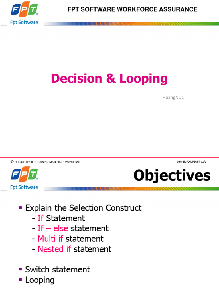 Decision & Looping | PDF Decision & Looping | PDF