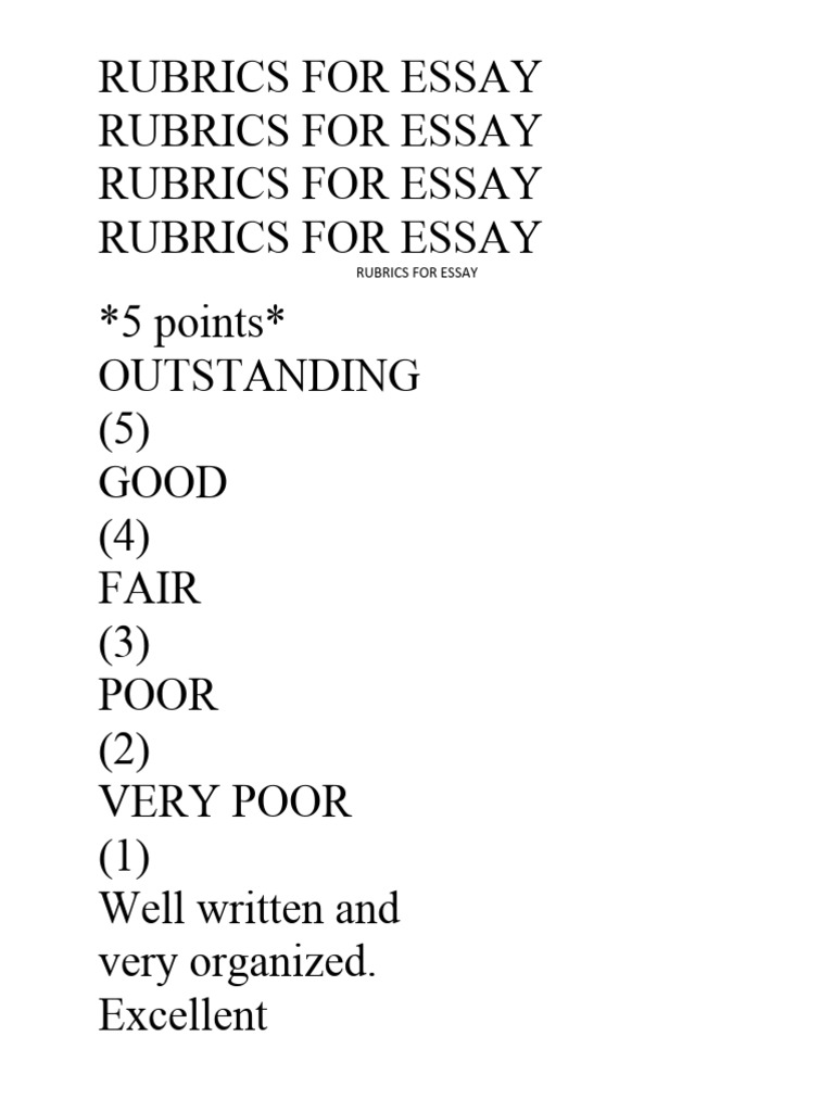 Rubrics For Essays | PDF