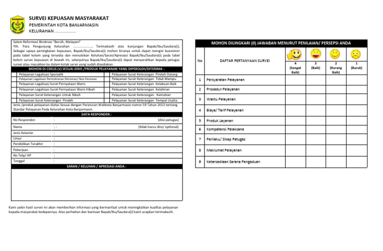 CONTOH Kuesioner SKM | PDF