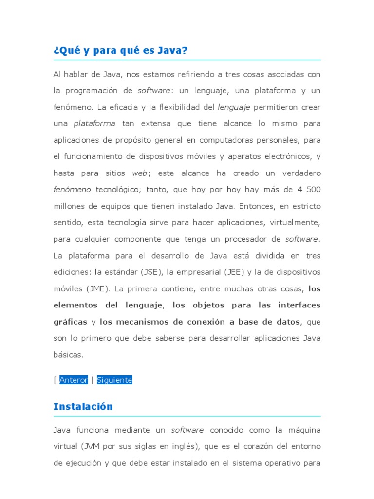 ¿Qué y para Qué Es Java | PDF | Java (lenguaje de programación) | Objeto (informática)