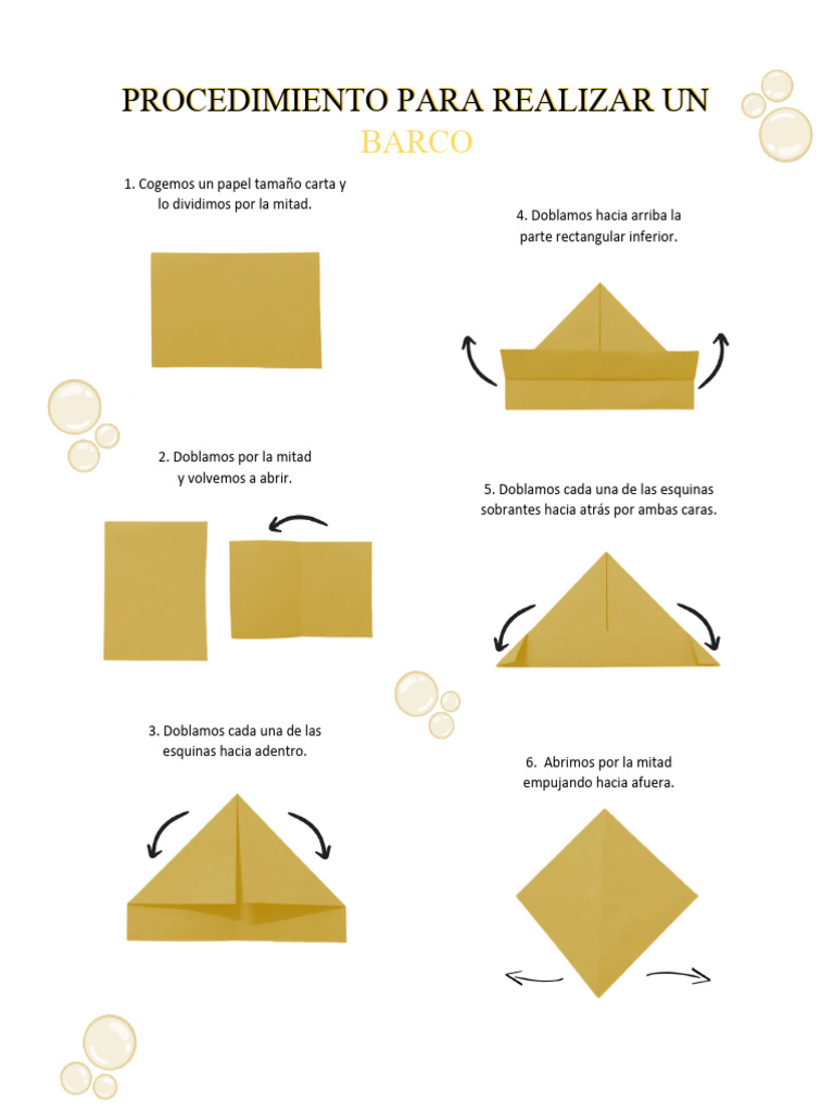 Instrucciones para hacer un barco de papel | PDF | Arte