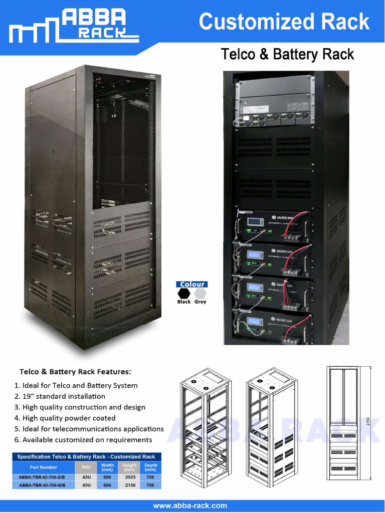 ABBA-RACK Telco & Battery Rack | PDF