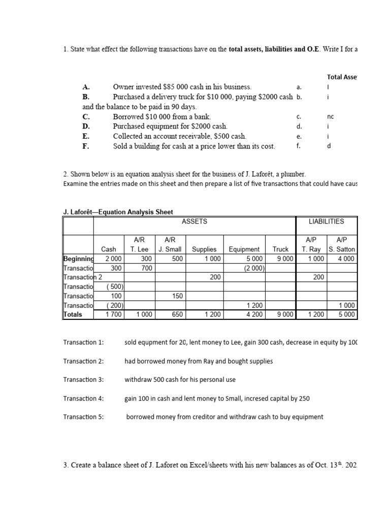 Chapter 3 Practice EXCEl | PDF | Equity (Finance) | Financial Transaction Chapter 3 Practice EXCEl | PDF | Equity (Finance) | Financial Transaction