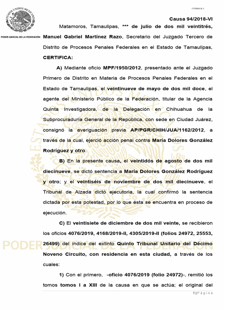 94-18 Ejecutoria en Cumplimiento Al Amparo | PDF