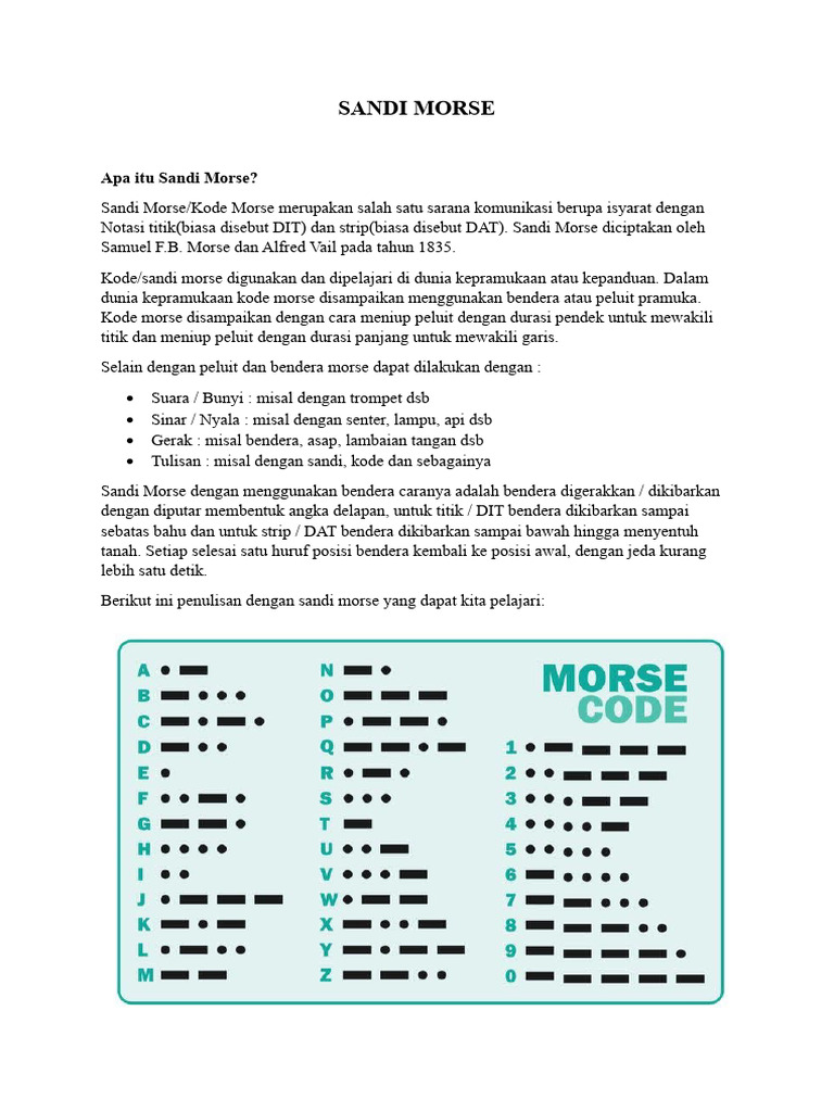Panduan Lengkap Sandi Morse | PDF | Kajian Bahasa Asing