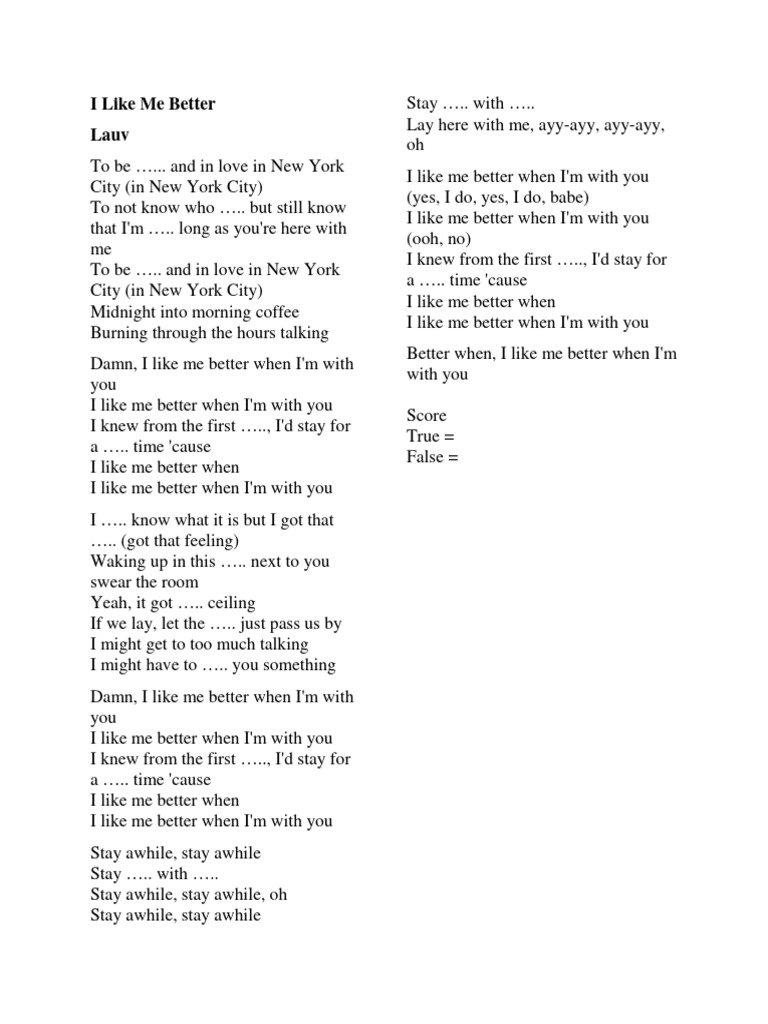 I Like Me Better | PDF