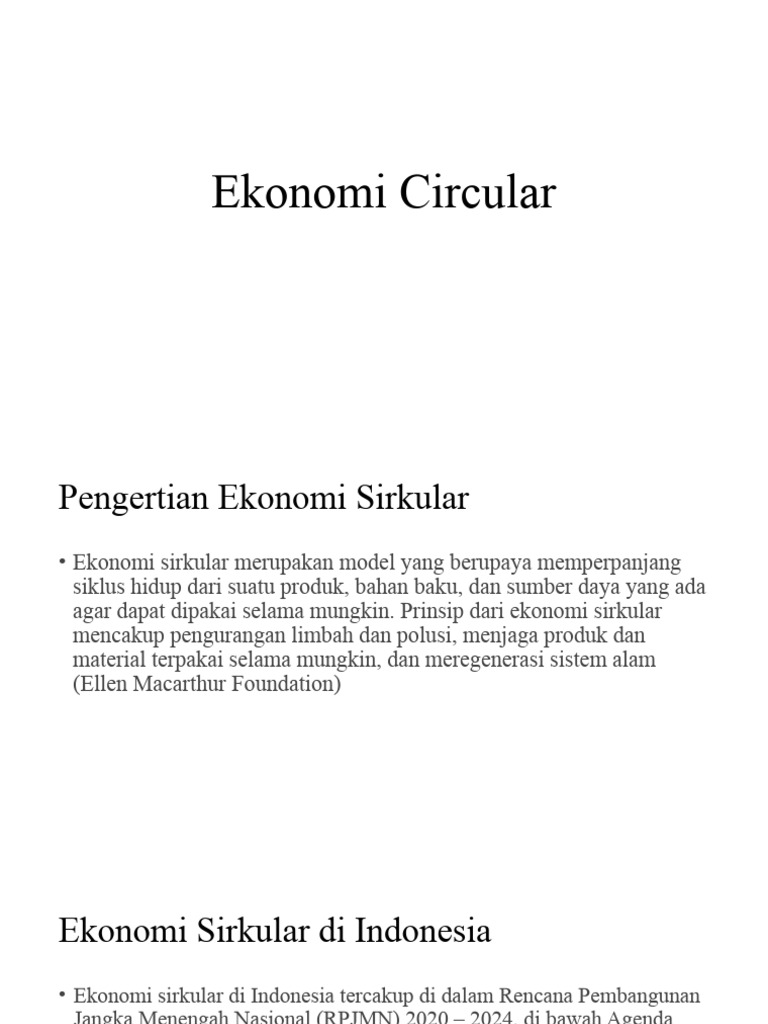Ekonomi Sirkular | PDF