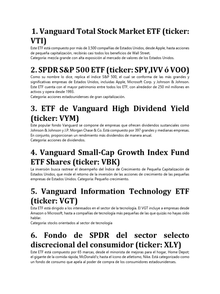 Etf's Actualizado | PDF
