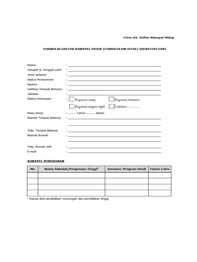 Formulir RPL 02 | PDF