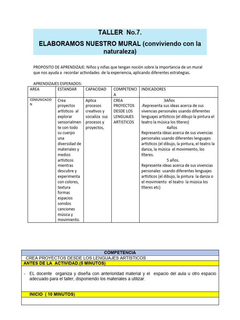 T18 Elaboramos Mural | PDF | Dibujo | Aprendizaje