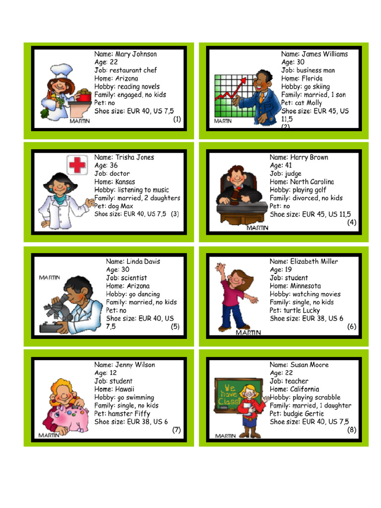 30 Conversation Cards Roleplay | PDF