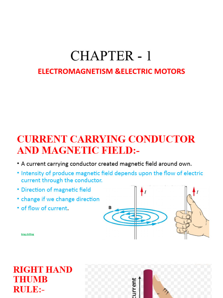 Chapter - 1 G9 Term 3 | PDF | Magnetic Field | Electric Motor