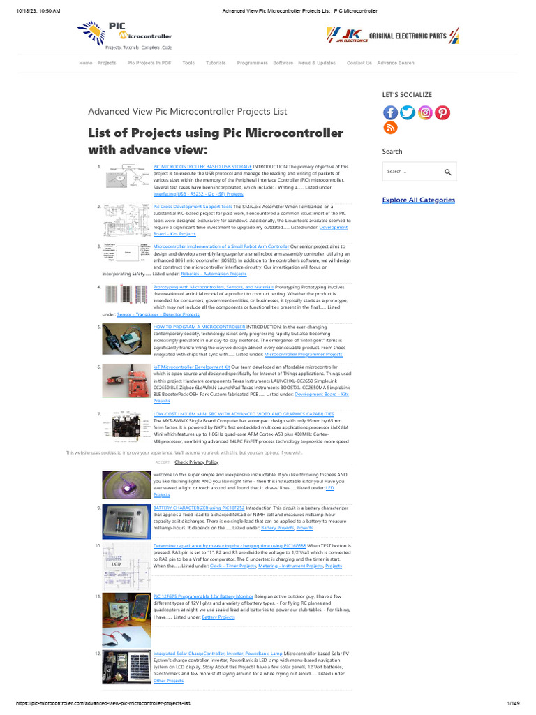 Advanced View Pic Microcontroller Projects List Pic Microcontroller Pdf