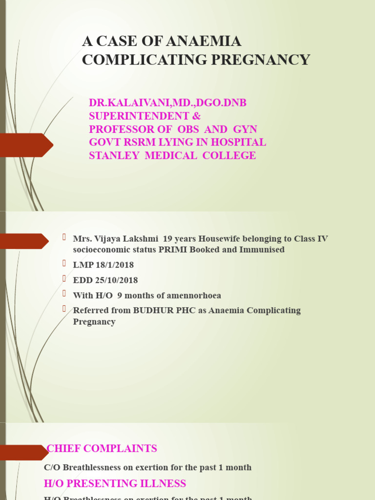Anemia Case Presentation | PDF