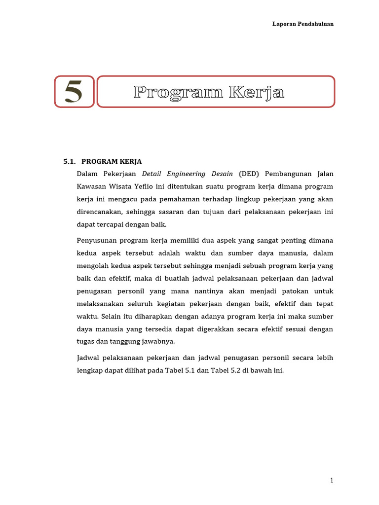 05 Bab 5 Program Kerja + | PDF