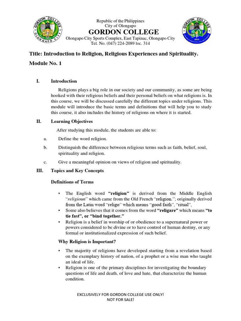 Introduction To Religion Religious Experiences and Spirituality | PDF