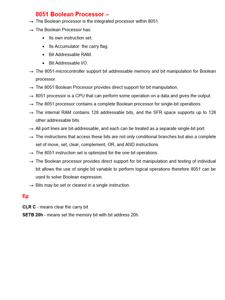 8051 As Boolean Processor | PDF