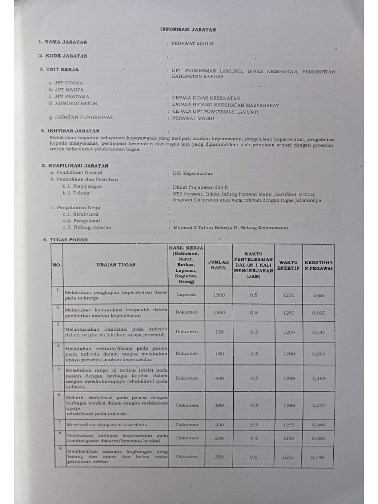 Anjab Gabungan | PDF