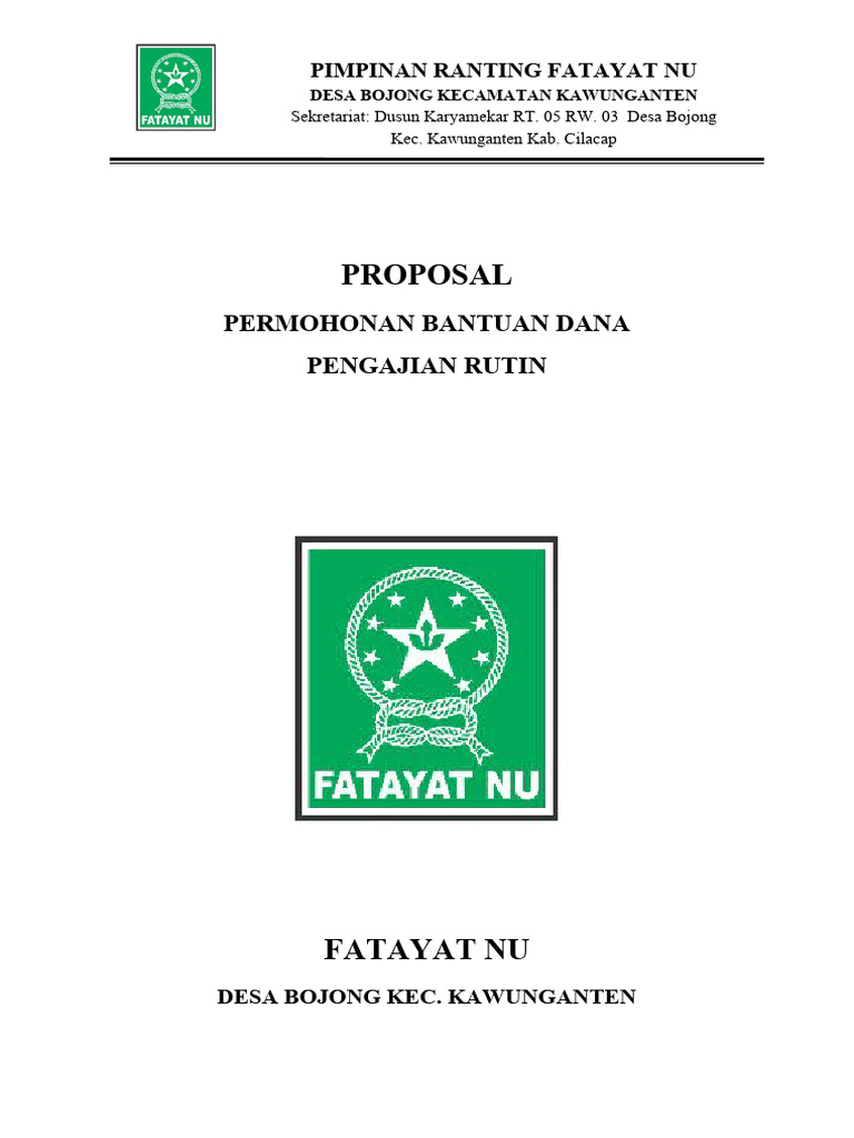 Proposal Fatayat Nu | PDF | Kesehatan Holistik | Agama & Spiritualitas