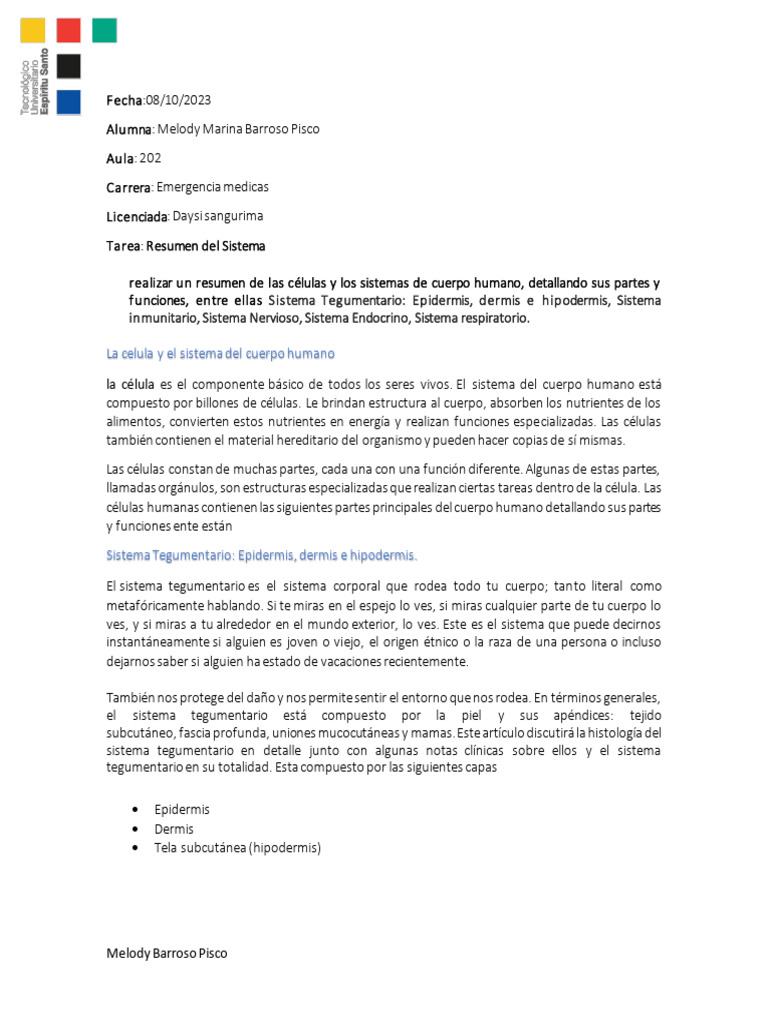 Sistema Tegumentario: Epidermis, Dermis e Hipodermis, Sistema ... Sistema Tegumentario: Epidermis, Dermis e Hipodermis, Sistema ...