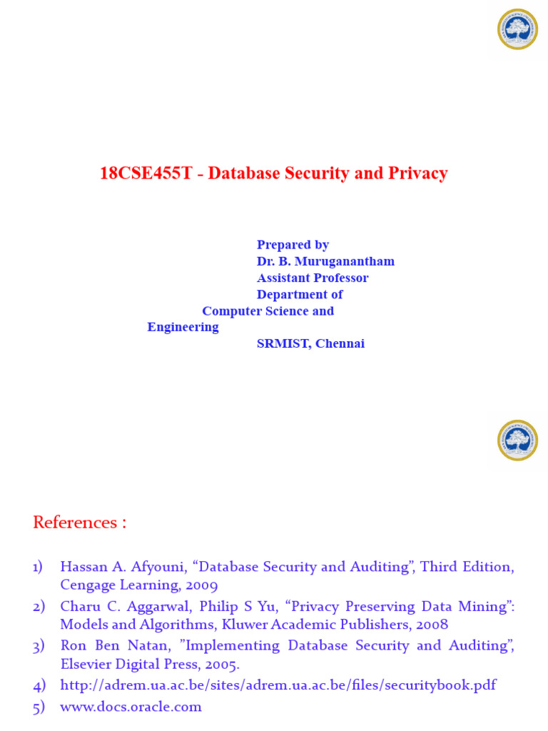 Database Security and Privacy UNIT - IV - PPT | PDF | Audit | Pl/Sql