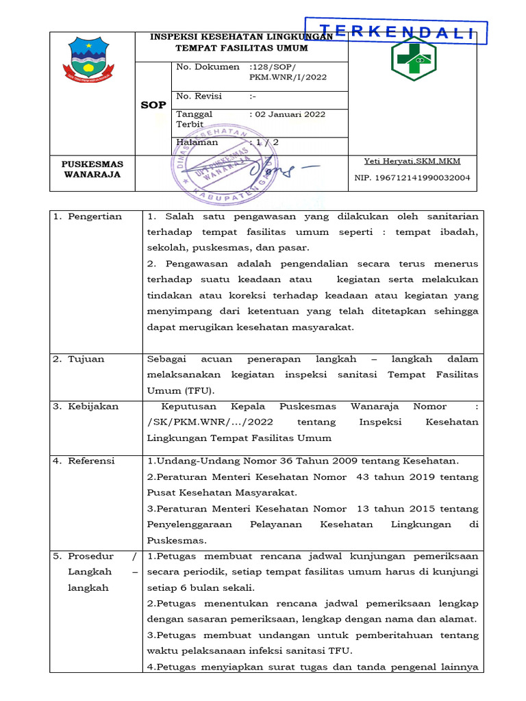 Sop Ikl Tfu 2022 | PDF