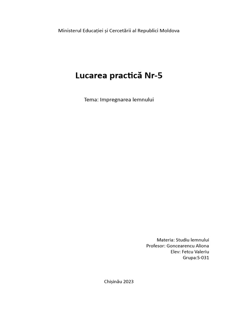 Lp5 Stidiu Lemnului | PDF